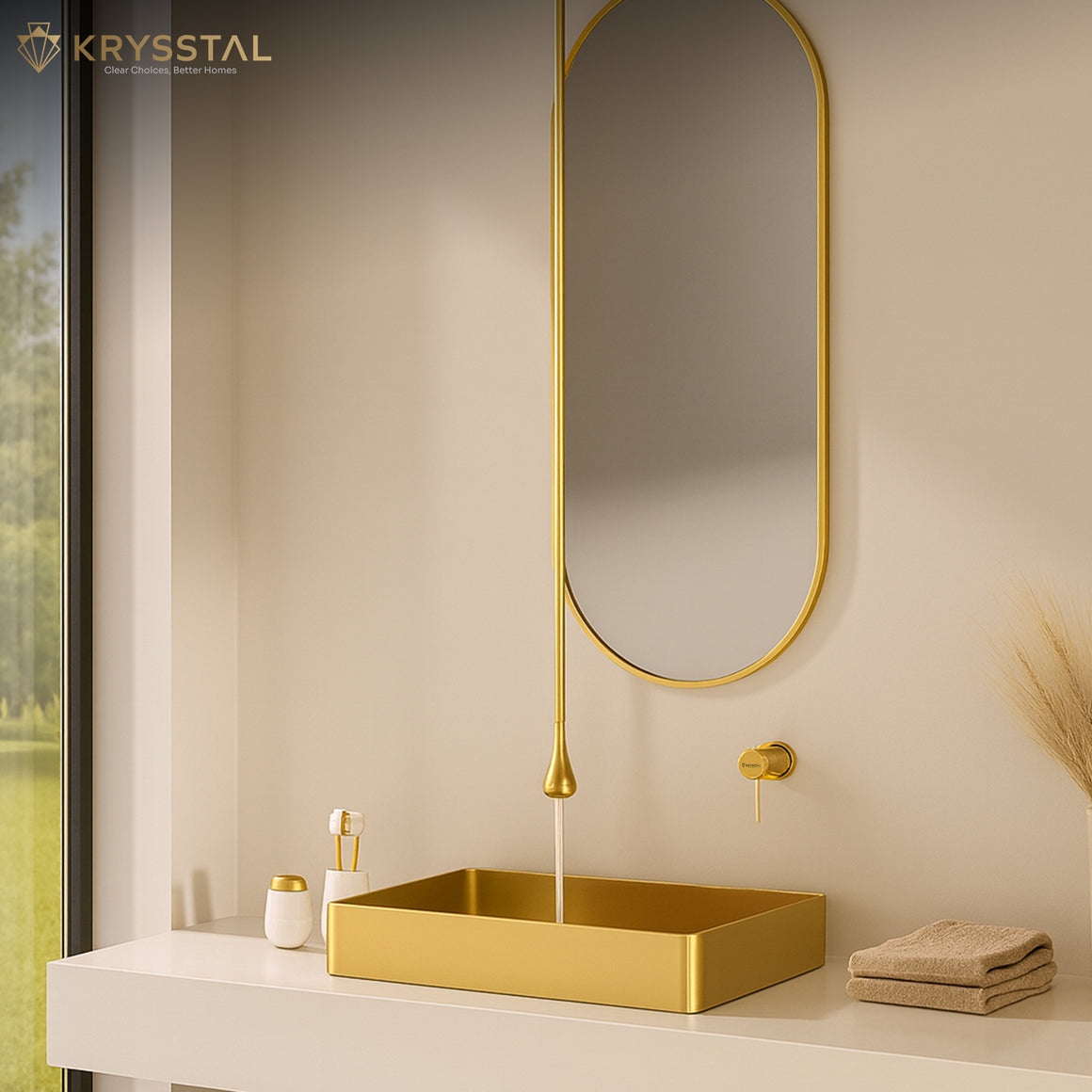 Pearl Gold Ceiling Mount Wash Basin Mixer Tap with Wall Mount Diverter ...